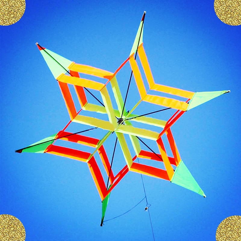 3D colorful hexagonal plum kite single line kite o... – Grandado
