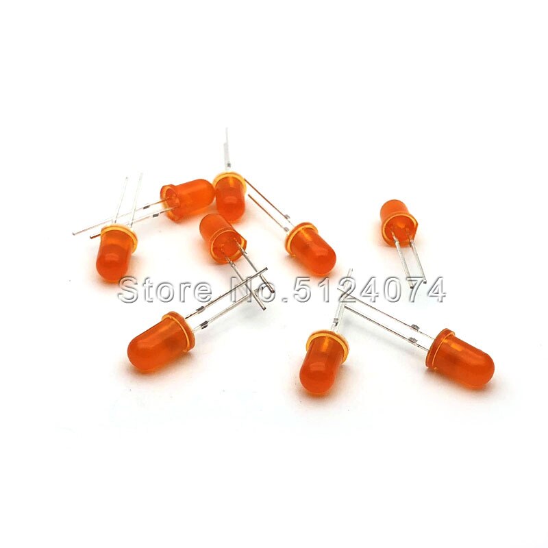 100pcs/lot 5MM/F5 orange light emitting diode DIP ... – Grandado