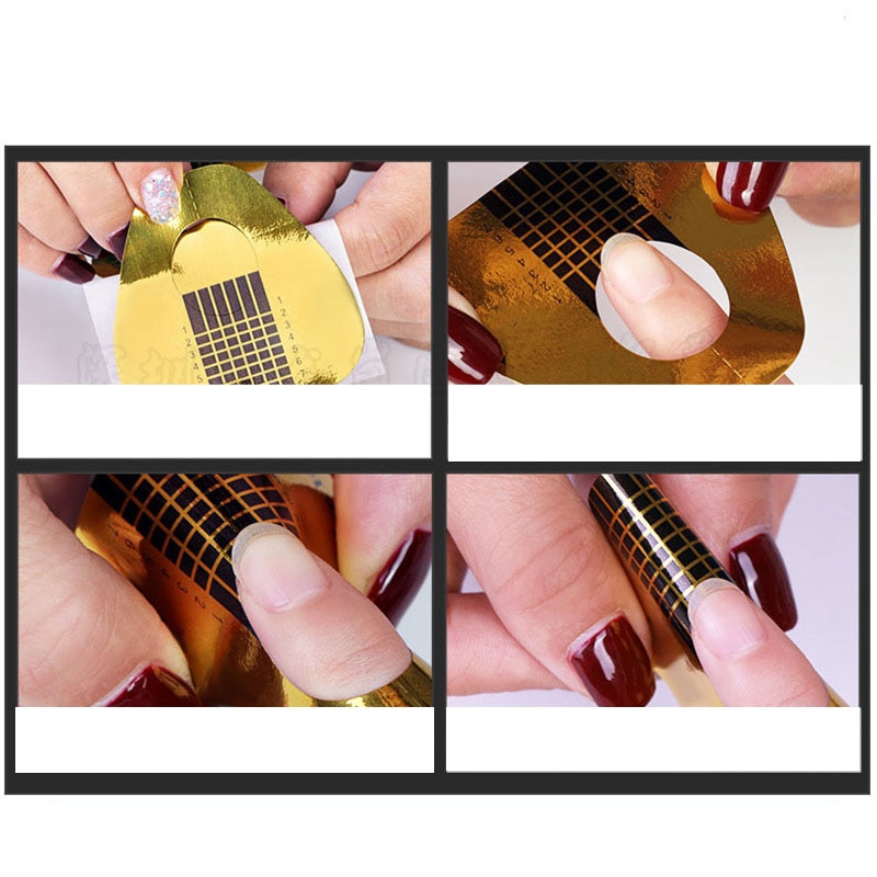 100pcs Nail Form Set Nail Art French Acrylic UV Ge... – Vicedeal