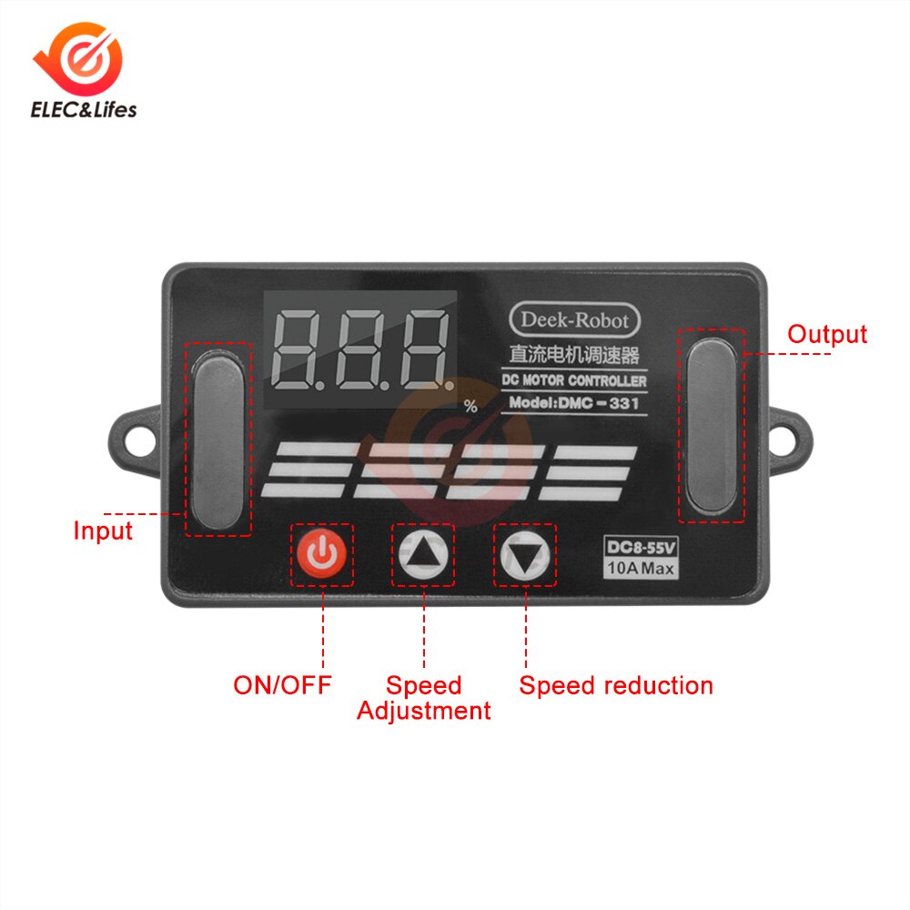 DC 8-55V 10A PWM DC Motor Speed Controller Digital... – Vicedeal