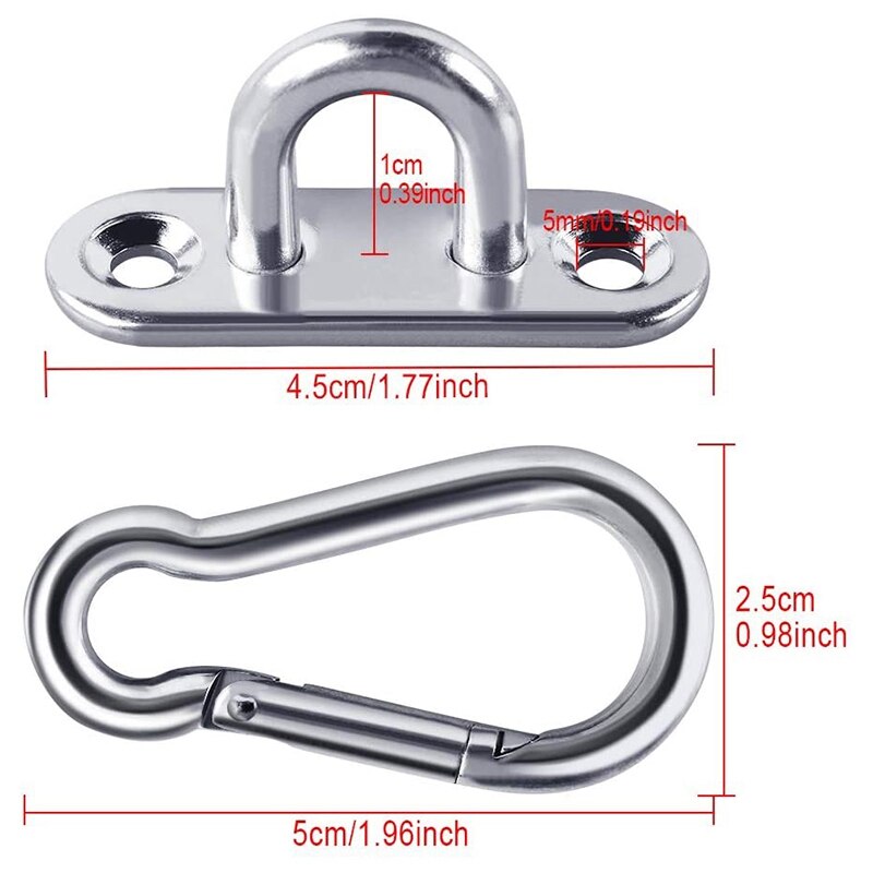 12 Stainless Steel Oval Eye Guards and Carabiner H... – Vicedeal