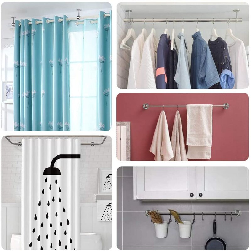 5PCS Hanging Rod Wardrobe Rail Holder Wardrobe Tub... – Grandado