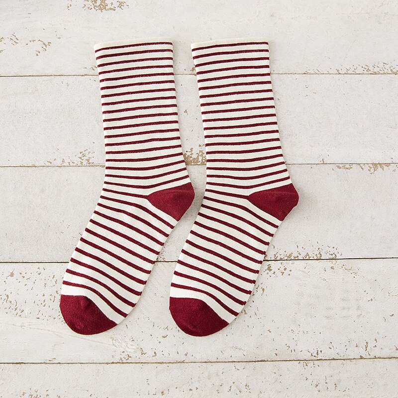 striped woman socks harajuku kawaii cute korean st... – Grandado