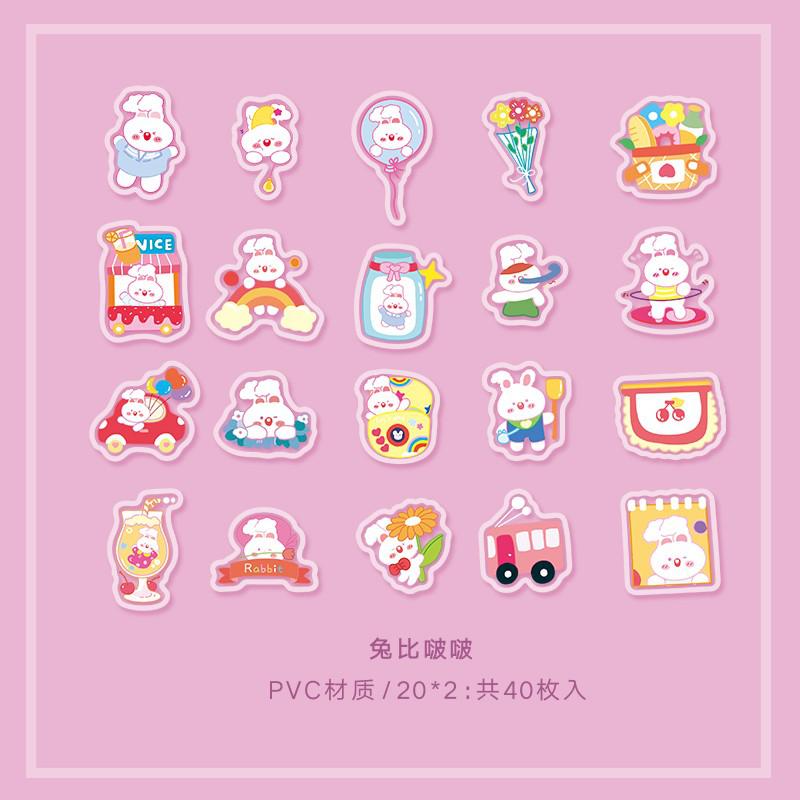 40 Pcs Kawaii Washi Stickers Set Animal Bunny Kat ... – Vicedeal