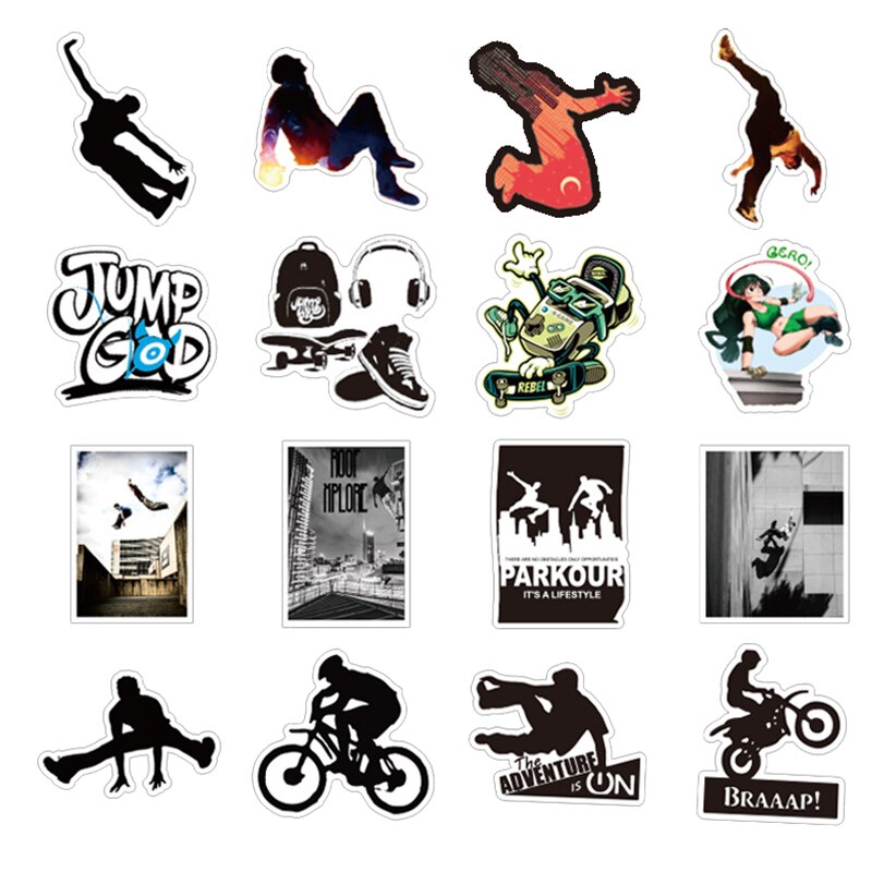 50PCS Extreme Sports Parkour Sticker Skateboard La... – Grandado