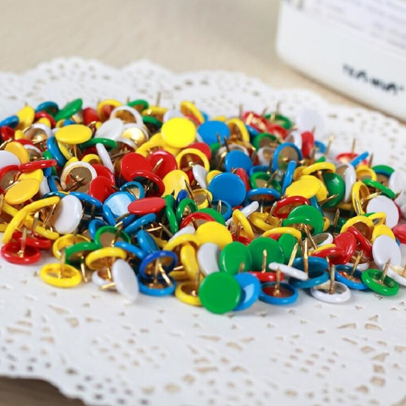 HKYSHP Round colored thumbtacks 100 pcs/set metal ... – Grandado