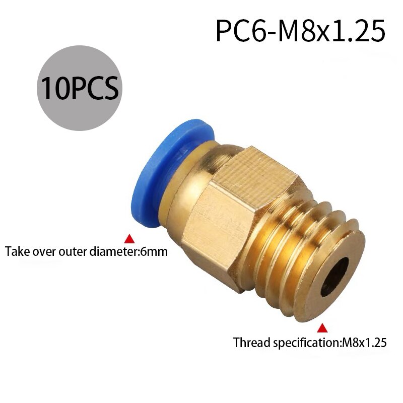 10PCS Pneumatic Fitting PC4-M5 PC6-M5 PC8-M6 Male ... – Vicedeal