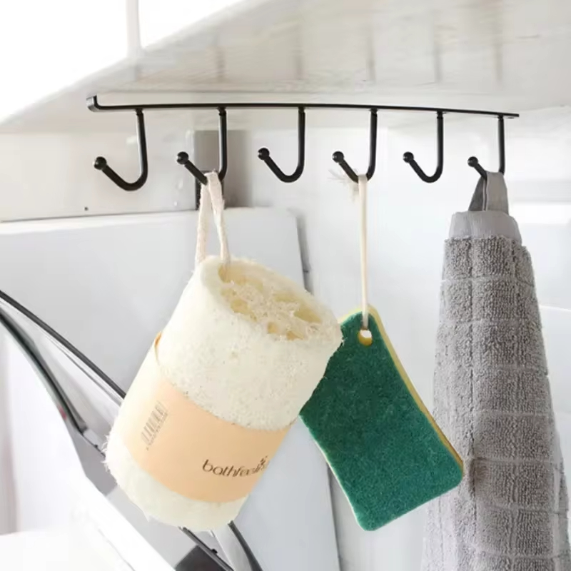 6 Hook Coffee Cup Mug Holder Black White Hooks She... – Grandado