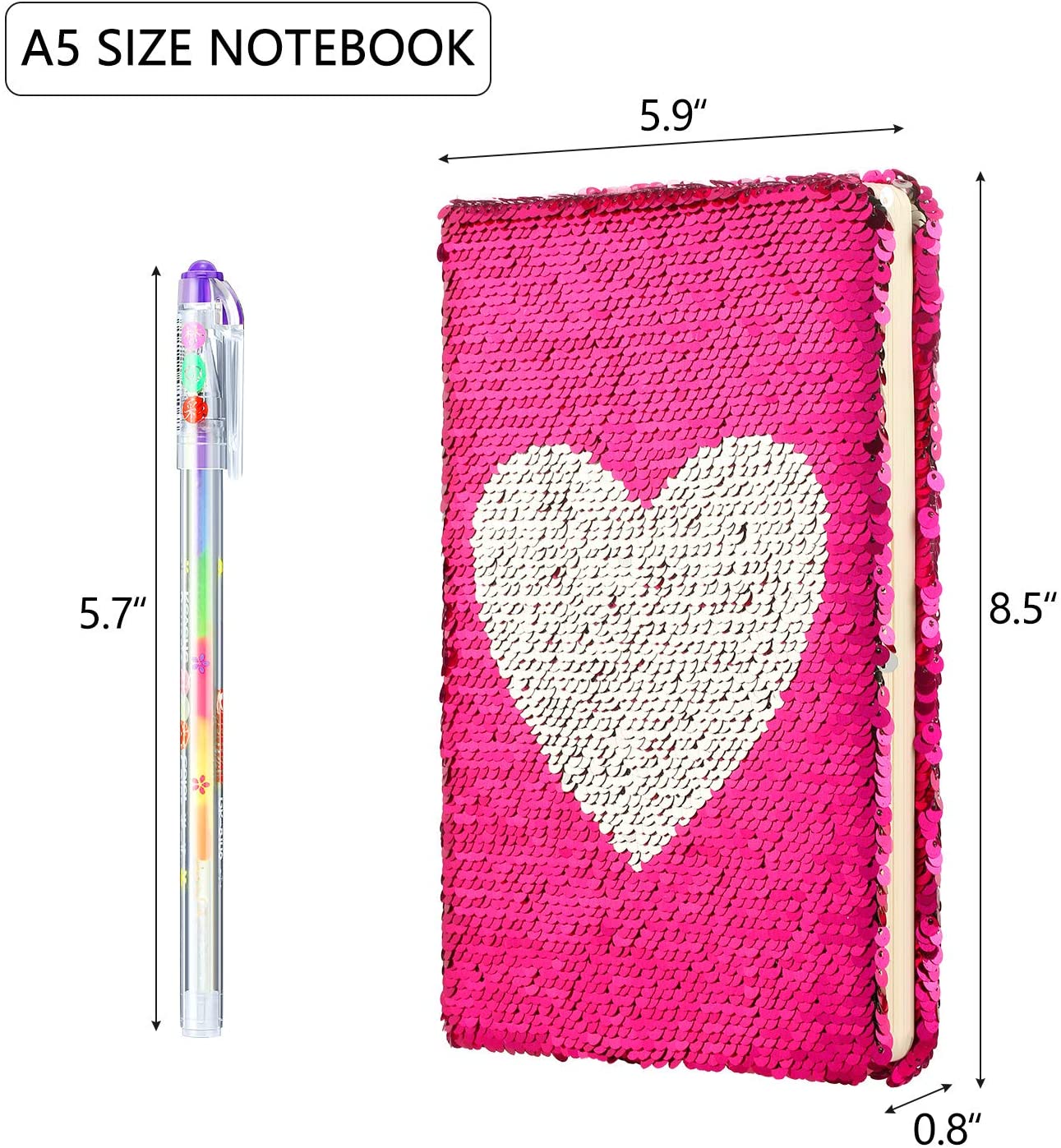 Sequin Notebook Set Met 4 Stuks Kleur Gel Inkt Pen... – Grandado