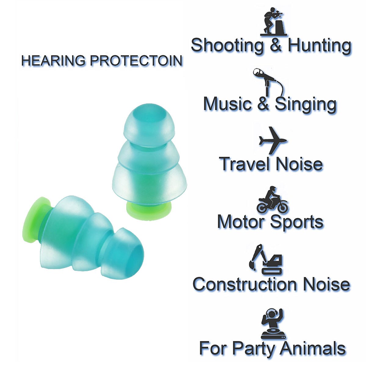 1 Pair Silicone Noise Cancelling Ear Protector Hea... – Grandado