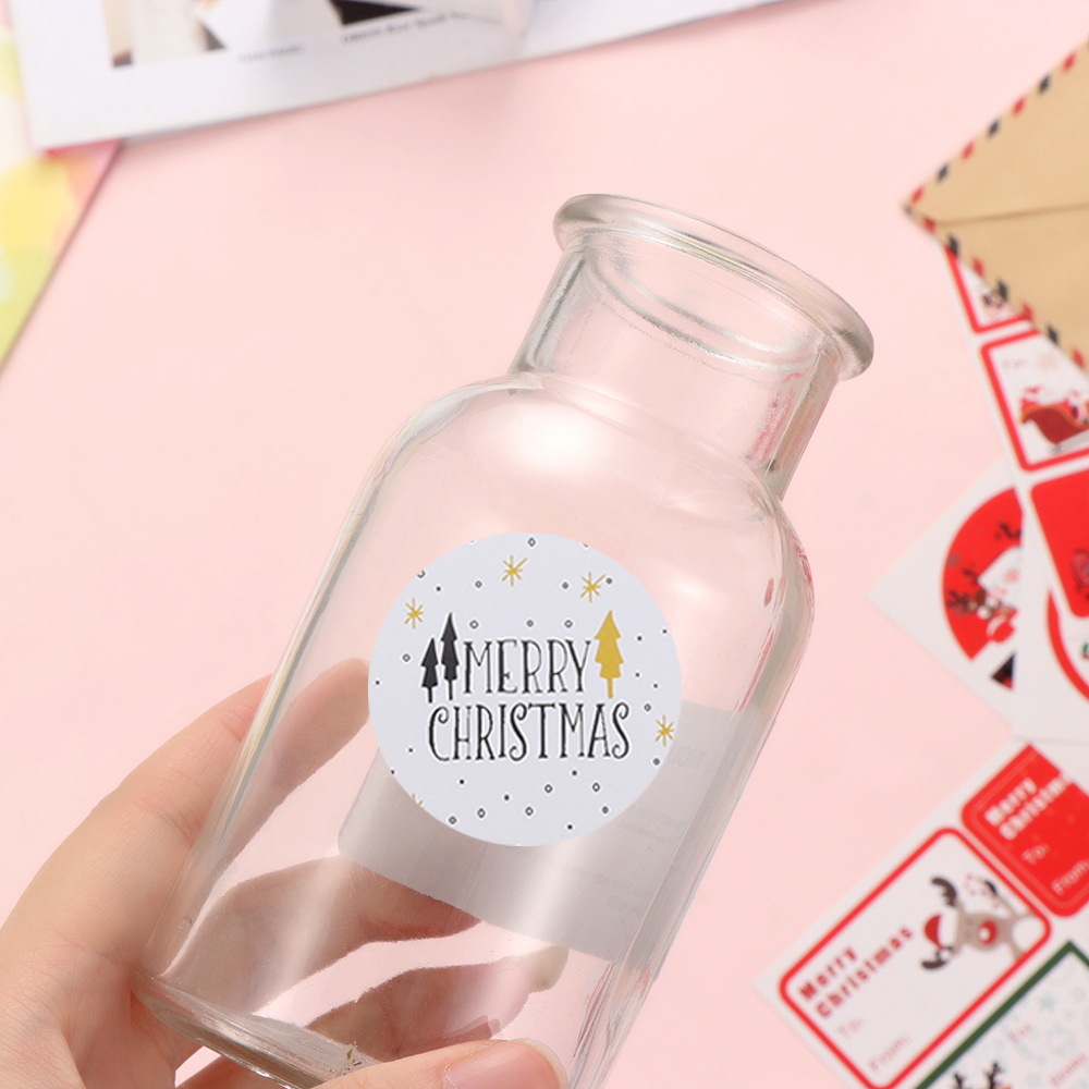 5 pcs Round Merry Christmas Golden Bear Deer Packa... – Grandado