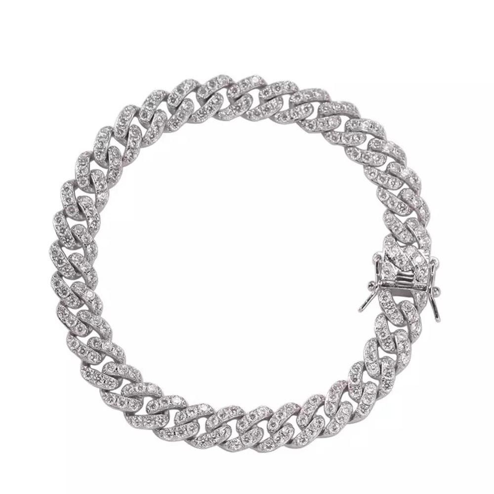 20cm Silver Color Cuban Chain Anklet Iced Out Rapp... – Vicedeal