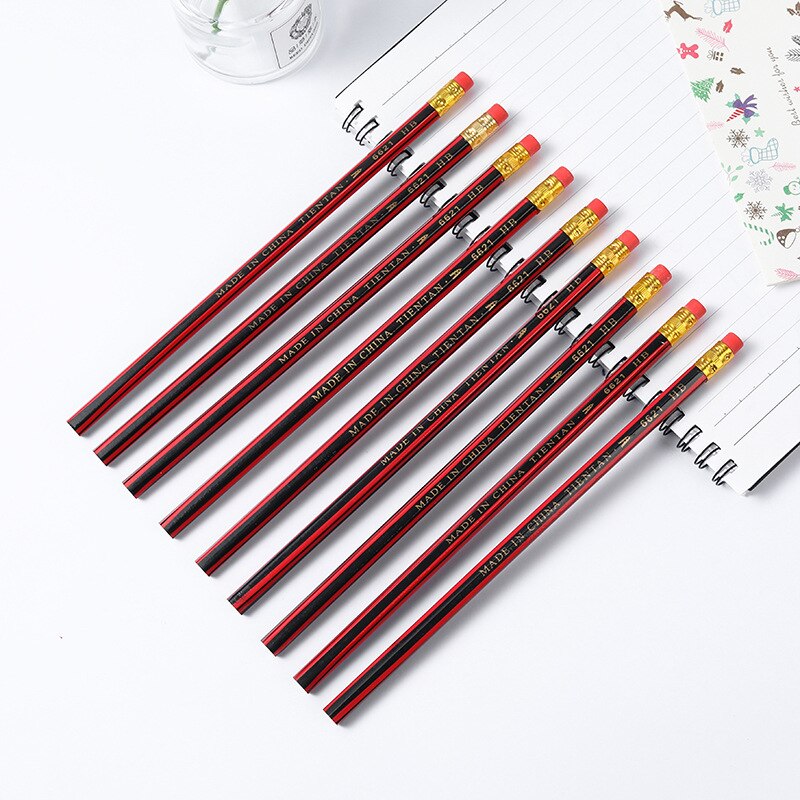 10 Pcs Hb Gewone Potloden Rode Pen Houder Potlood ... – Grandado