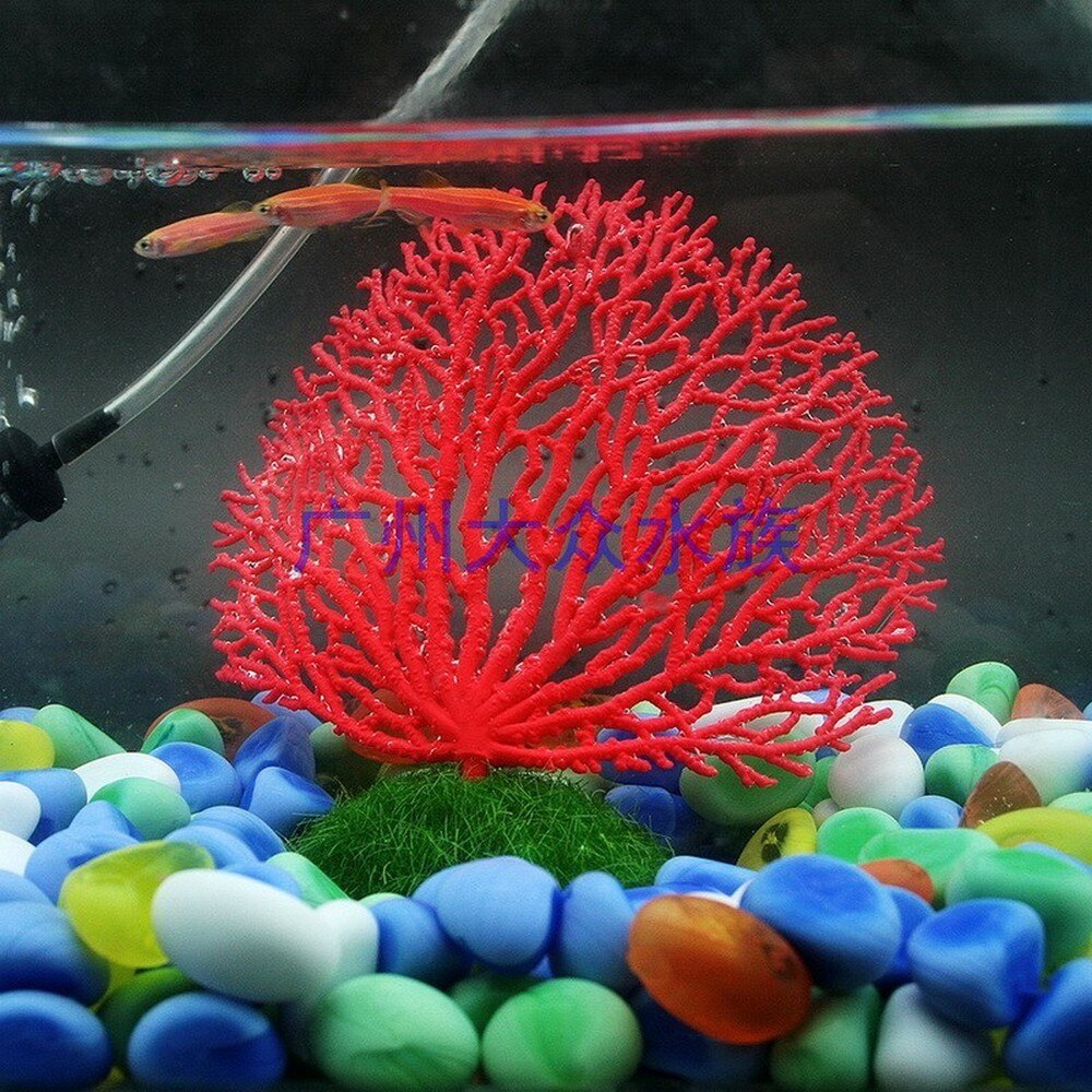 Koraaldecoratie rode anemoon waterplant aquariumde... – Vicedeal