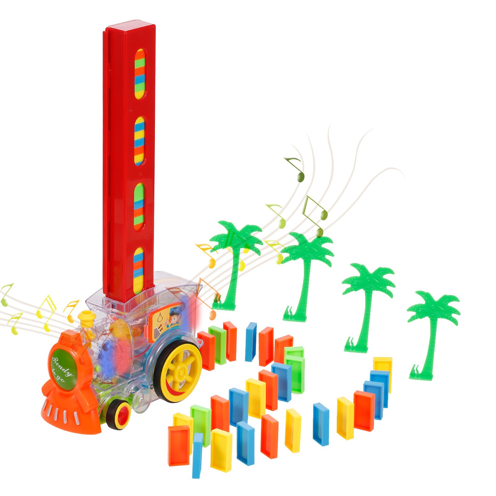 Domino Train Toy Train Blocks Set Train Model with... – Grandado