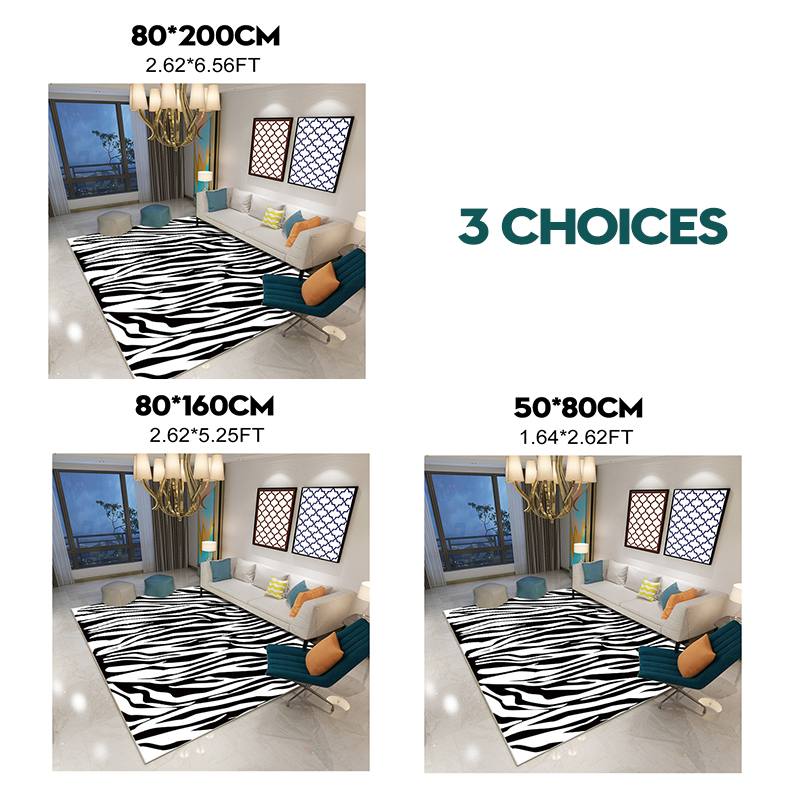 Zebra Pattern Carpet Living Room Bedroom Soft Carp... – Grandado
