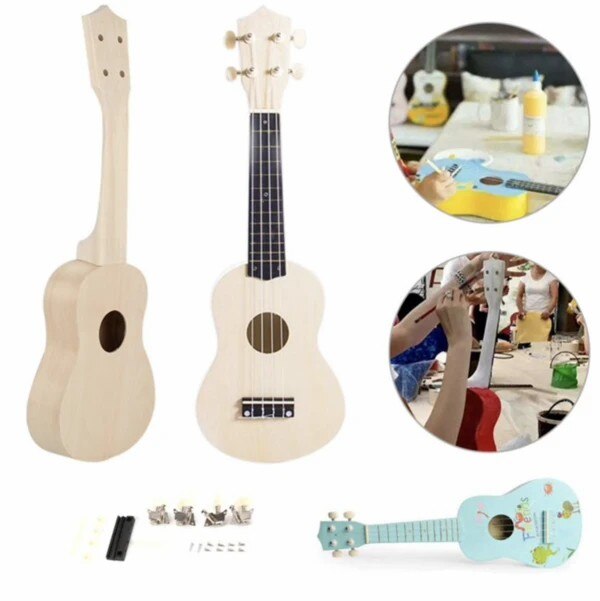 DIY 21 Inch Ukulele Kit Basswood Body Plastic Fing... – Grandado