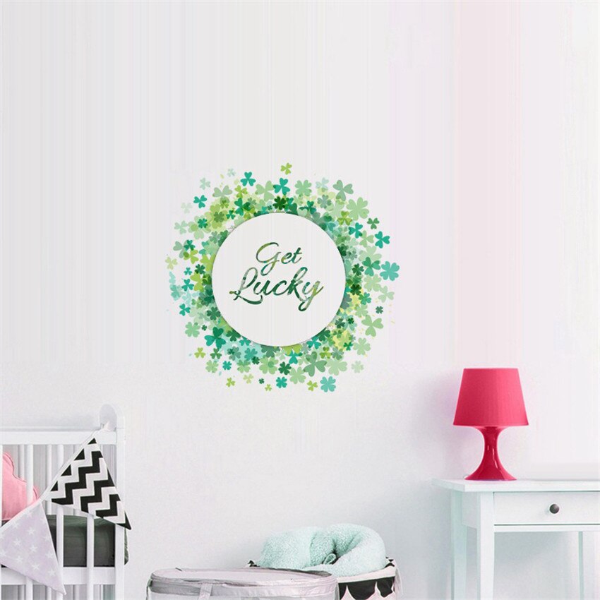Four-leaf Clover Garland Wall Sticker Irish St. Pa... – Grandado
