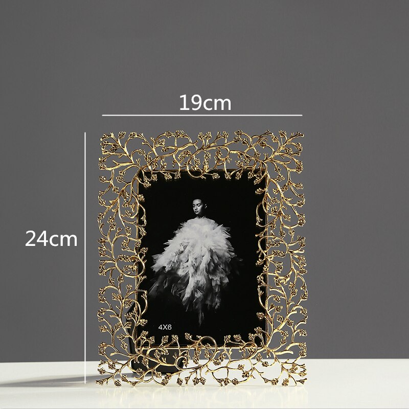 Creativity Photo Frame Metal Golden Leaves Modern ... – Vicedeal