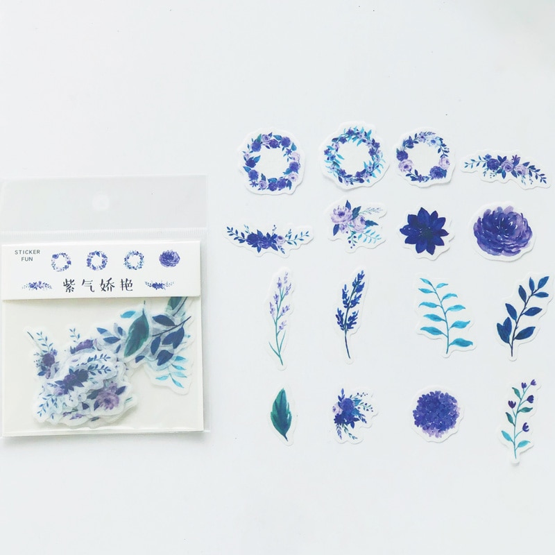 32pcs /Pack Purple Flowers Lavender Paper Stickers... – Grandado