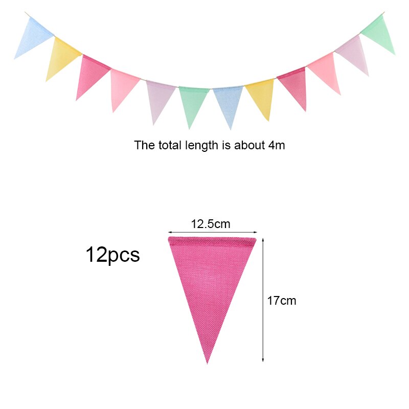 12 stk simulering burlap banner diy 6 farge vimpel... – Grandado