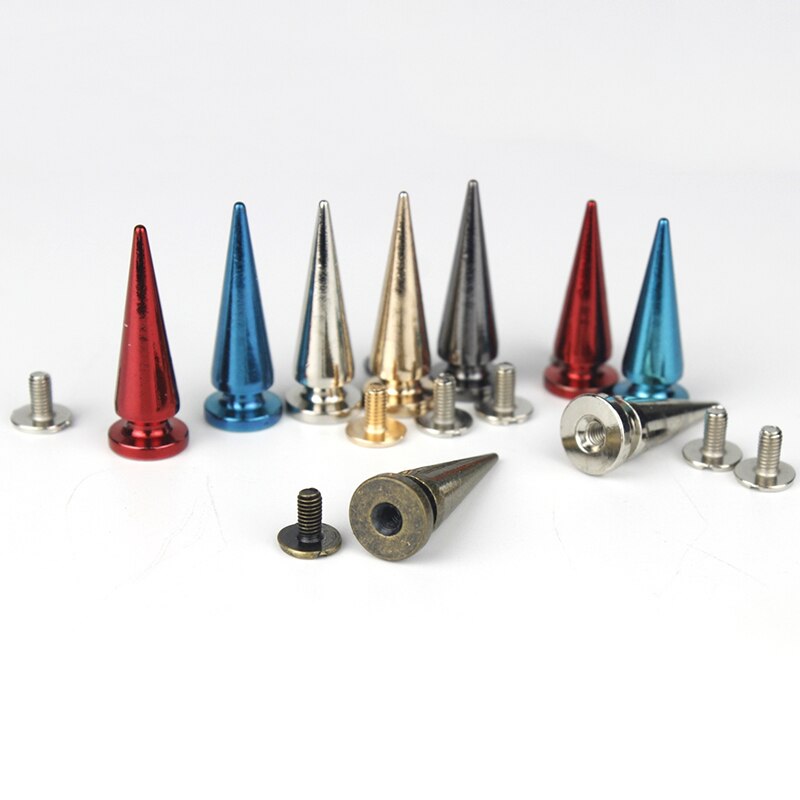 5pcs Metal Screwback Cone Studs Bullet Spike Long ... – Grandado