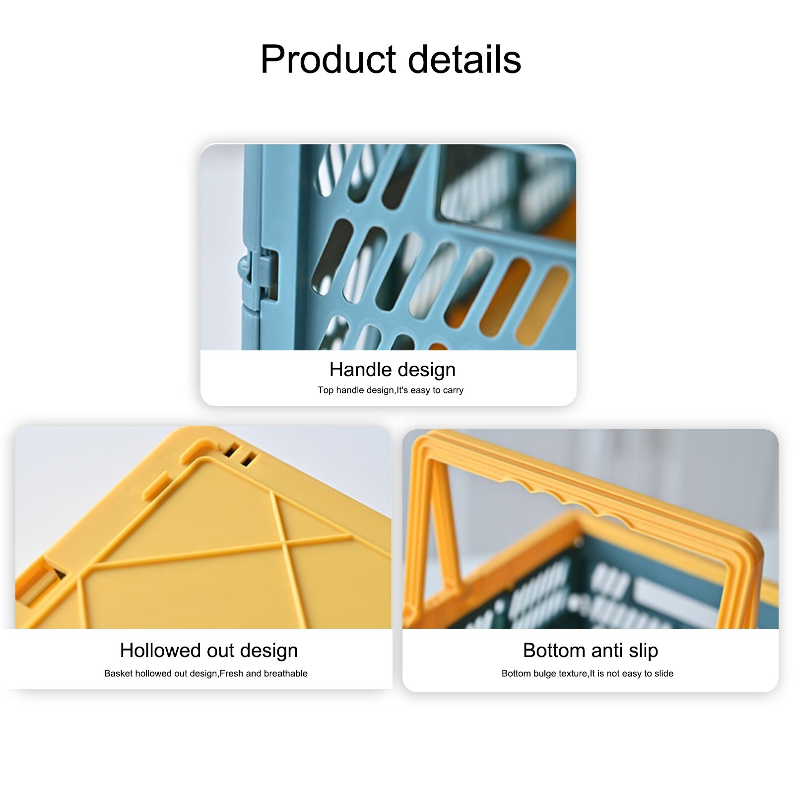 Portable Basket Folding Plastic Storage Crate Box ... – Grandado