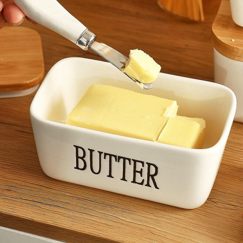Butter Box Sealing with Wood Lid and Knife Food Di... – Grandado
