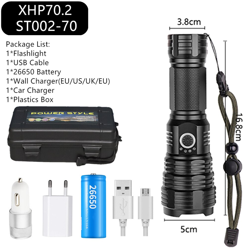 Linterna LED Ultra potente, linterna con zoom reca... – Grandado