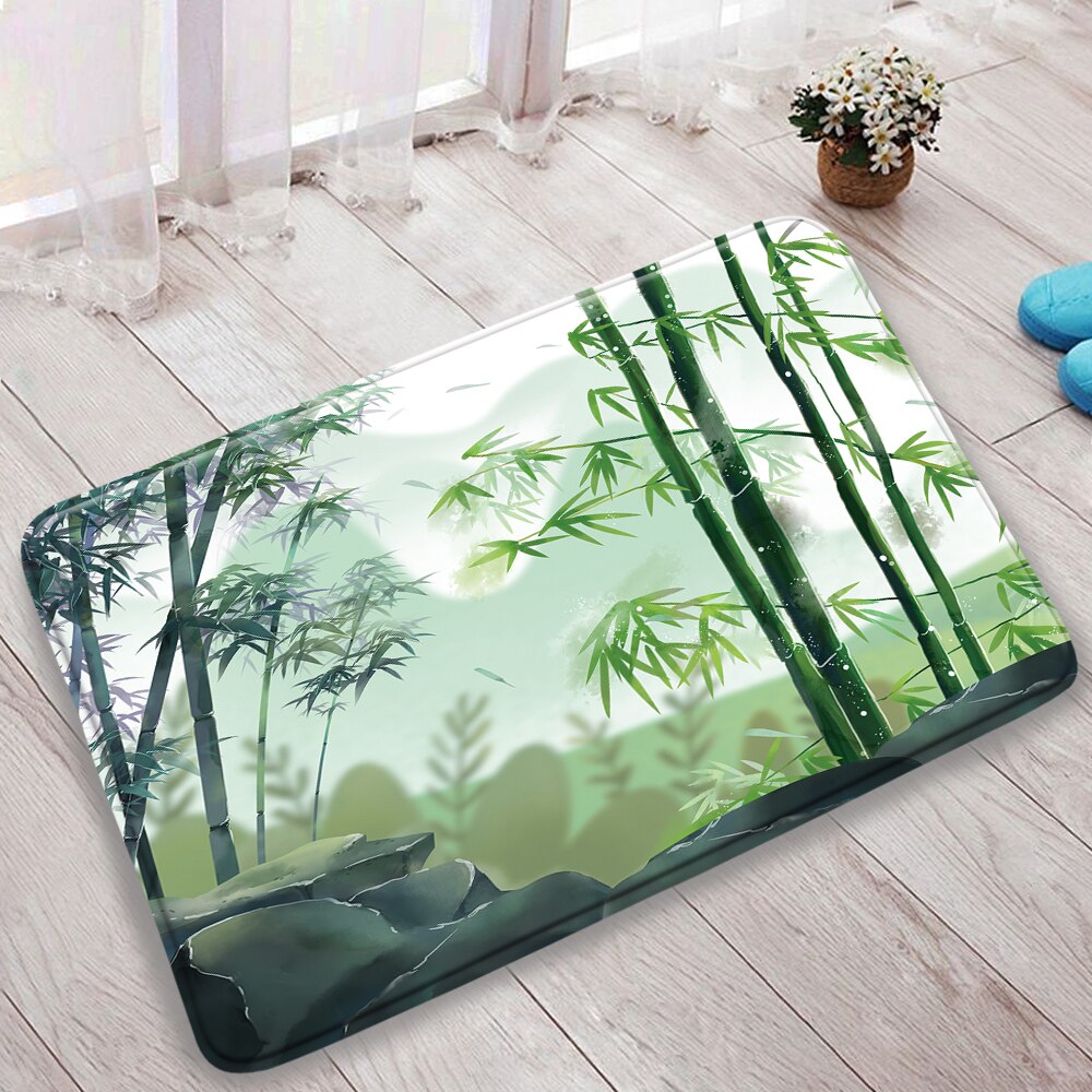 Chinese Style Flowers and Bird Green Bamboo Landsc... – Grandado