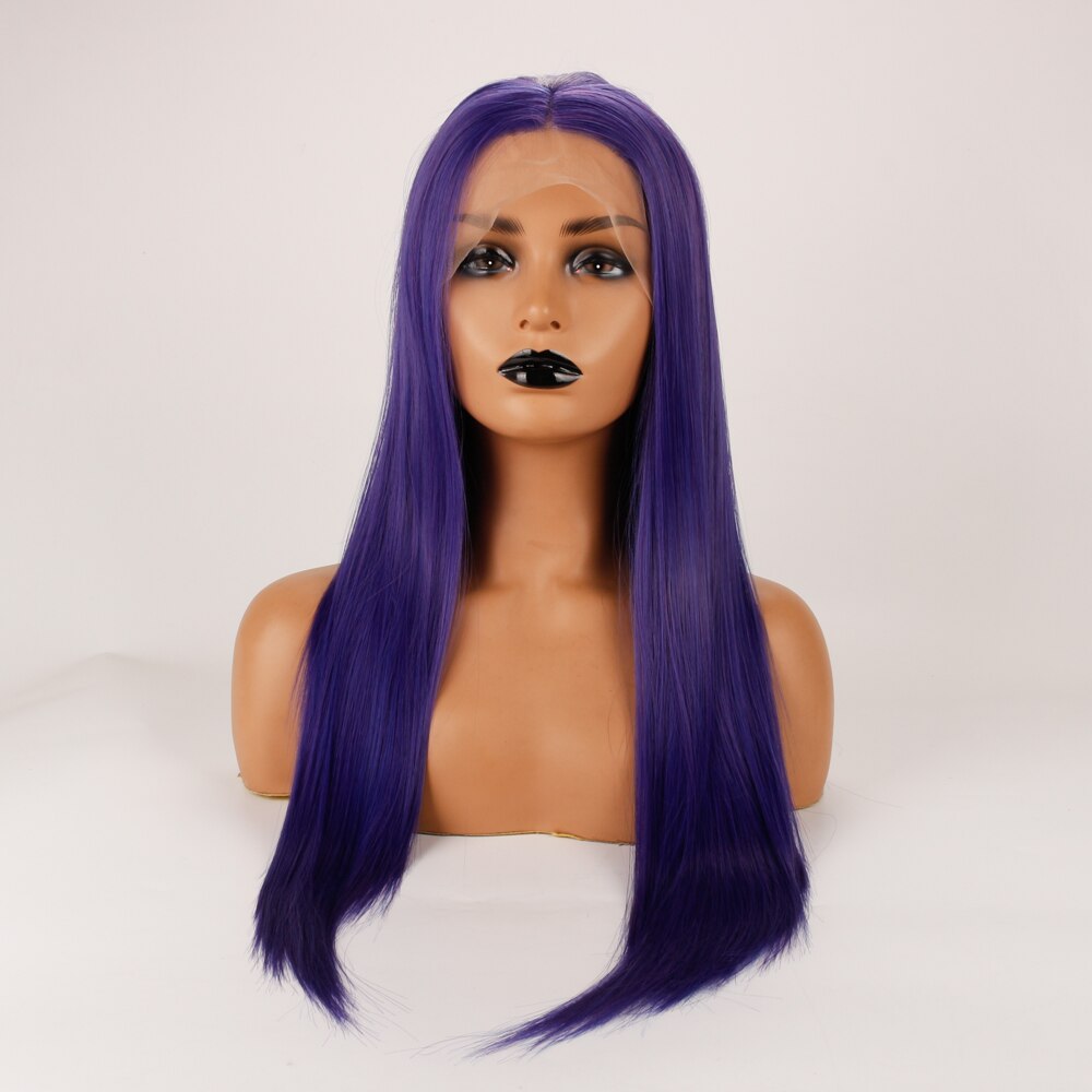 DLME Drag Queen Synthetic Lace Front Purple Wig Lo... – Grandado