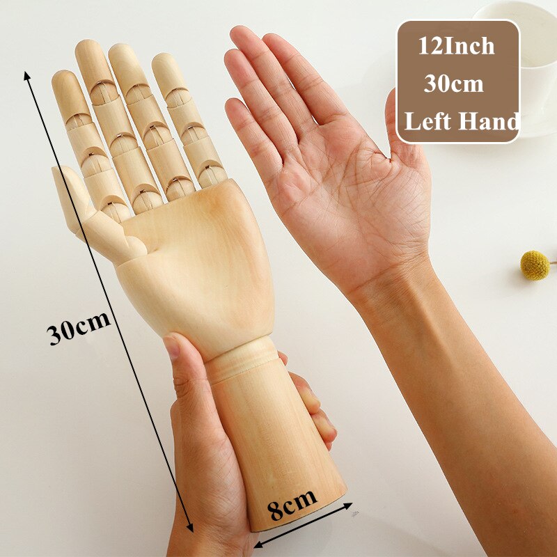 VILEAD 7&10&12 Inch Wood Hand Figurines Rotatable ... – Grandado