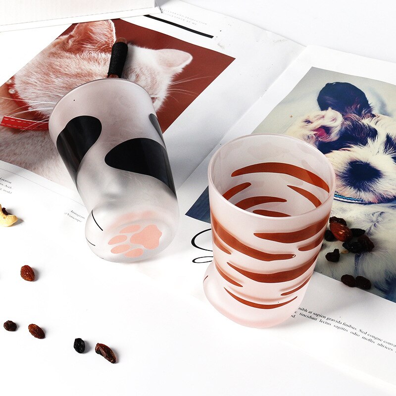 Novelty Cat Claw Cup Milk Glass Frosted Cute Cat F... – Vicedeal
