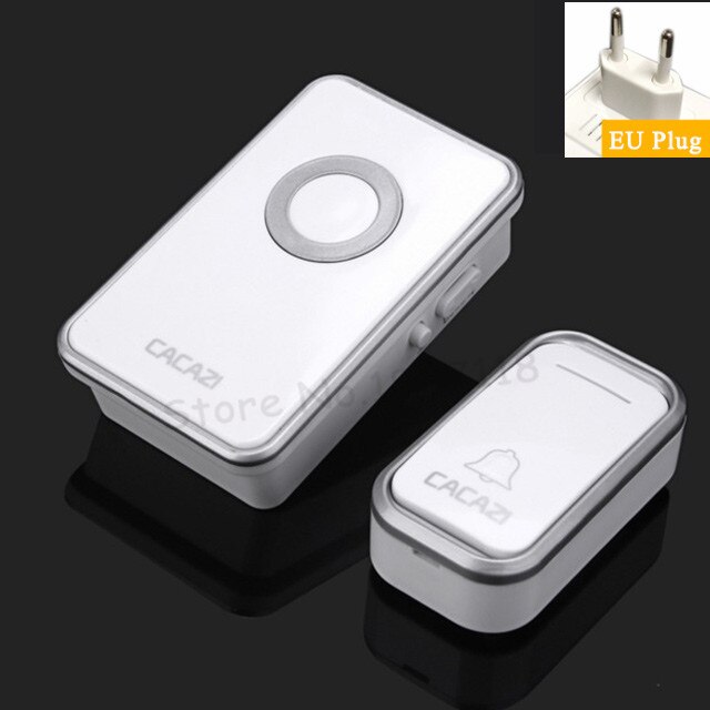 CACAZI White EU Plug-in Wireless Door Bell Waterpr... – Grandado