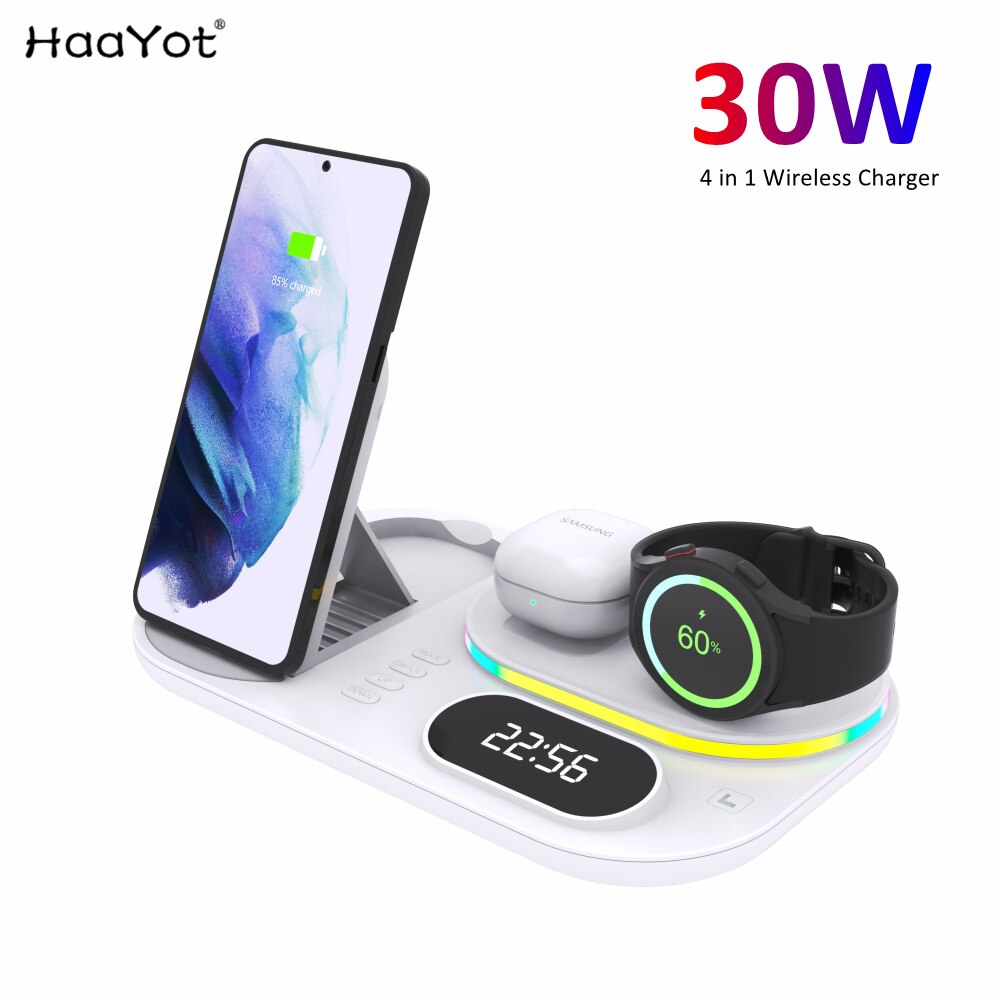 LED Wireless Charger for Samsung 4 in 1 Fast Charg... – Vicedeal