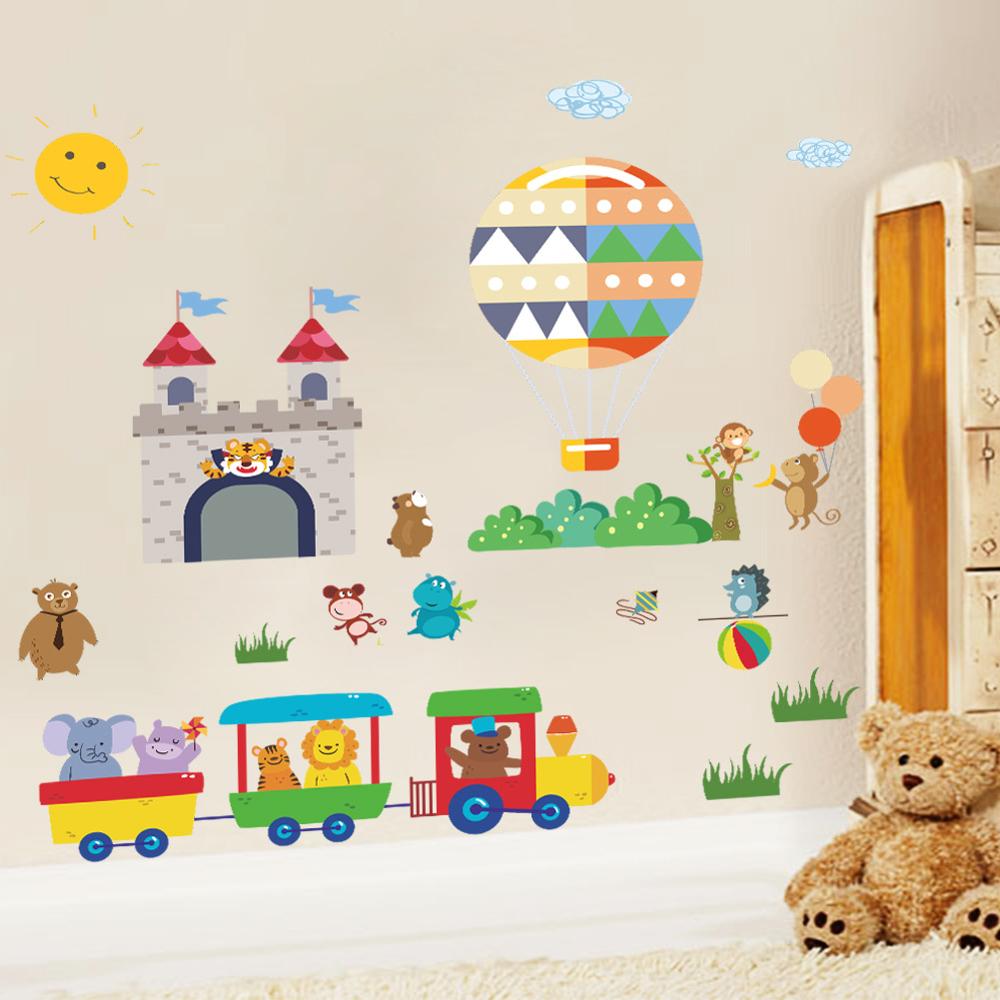 Cartoon Balloons Air Balloon Wall Sticker for Baby... – Grandado