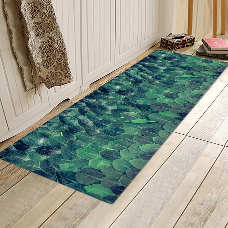 Nordic plant cactus clover print flanel vloer padD... – Vicedeal