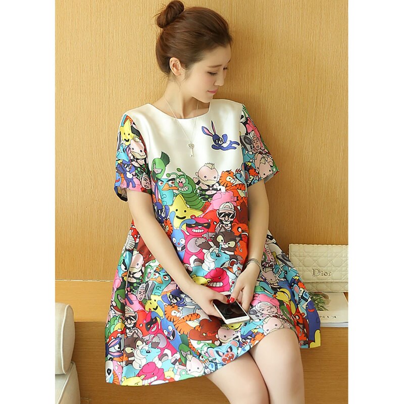 Print Cartoon Animal Maternity Dresses For Pregnan... – Vicedeal