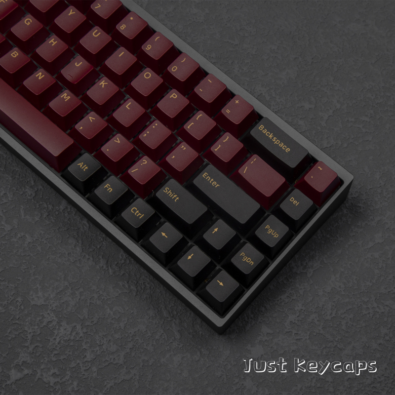 168 Keys PBT DOUBLE SHOT Cherry Profile Red Samura... – Grandado