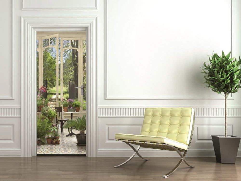 Door Mural Garden Corner Wall Door Sticker DIY Sel... – Grandado