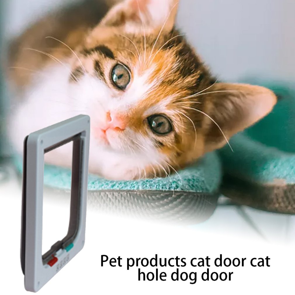 4 Ways Lockable Dog Cat Door Security Flap Gate Du... – Vicedeal