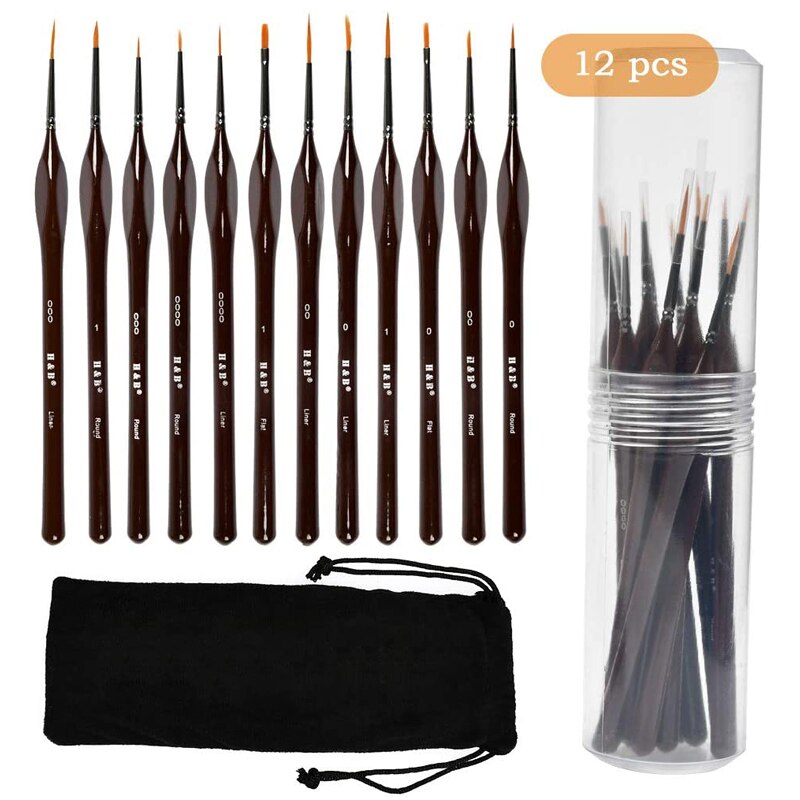 12pcs Miniature Detail Paint Brush Micro Fine Brus... – Grandado