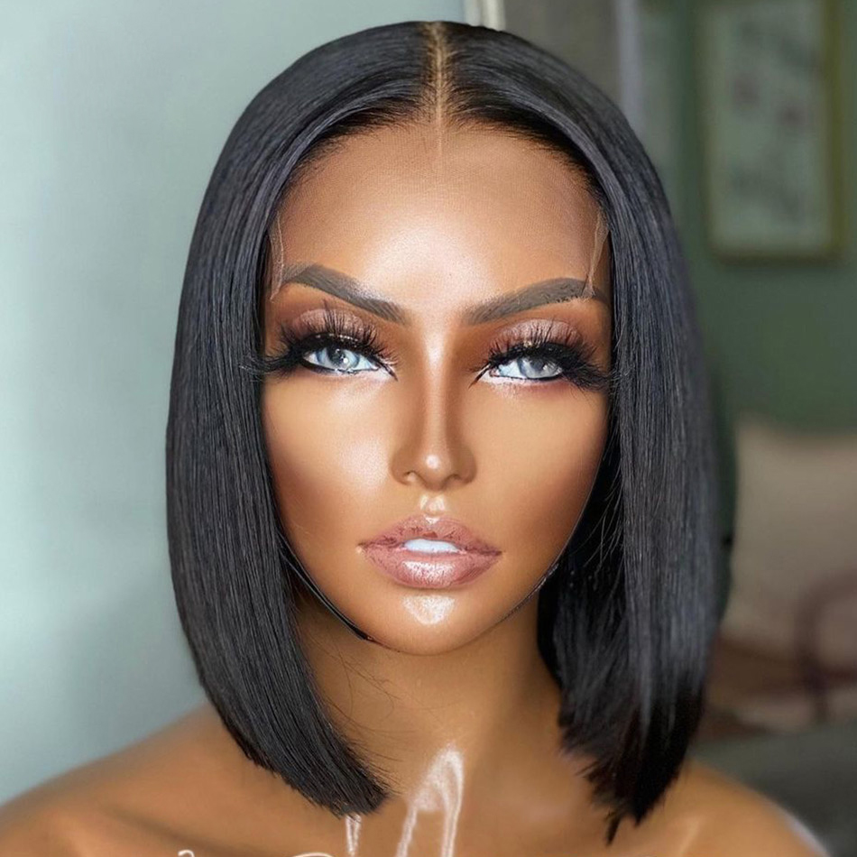 Natural Looking Short Bob Wig Synthetic 4*4Lace Fr... – Grandado