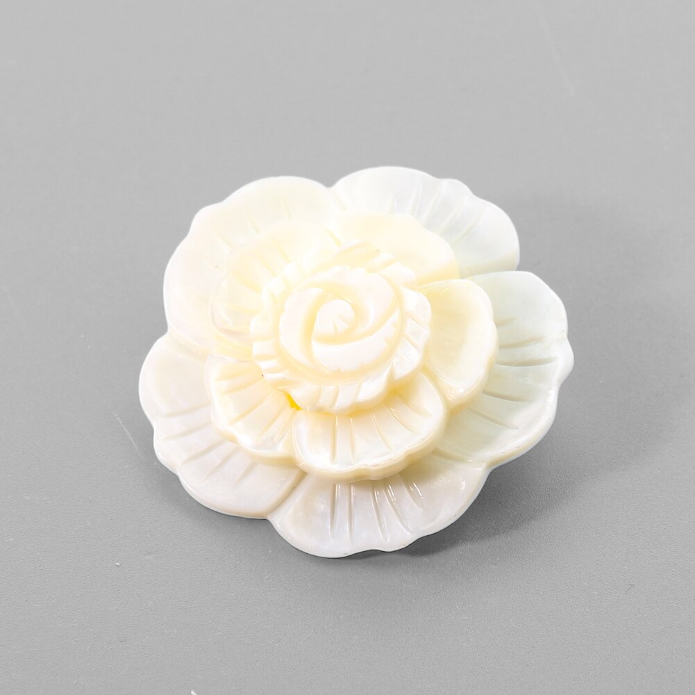 Real Mother of Pearl Shell Brooch White Corsage Fl... – Grandado