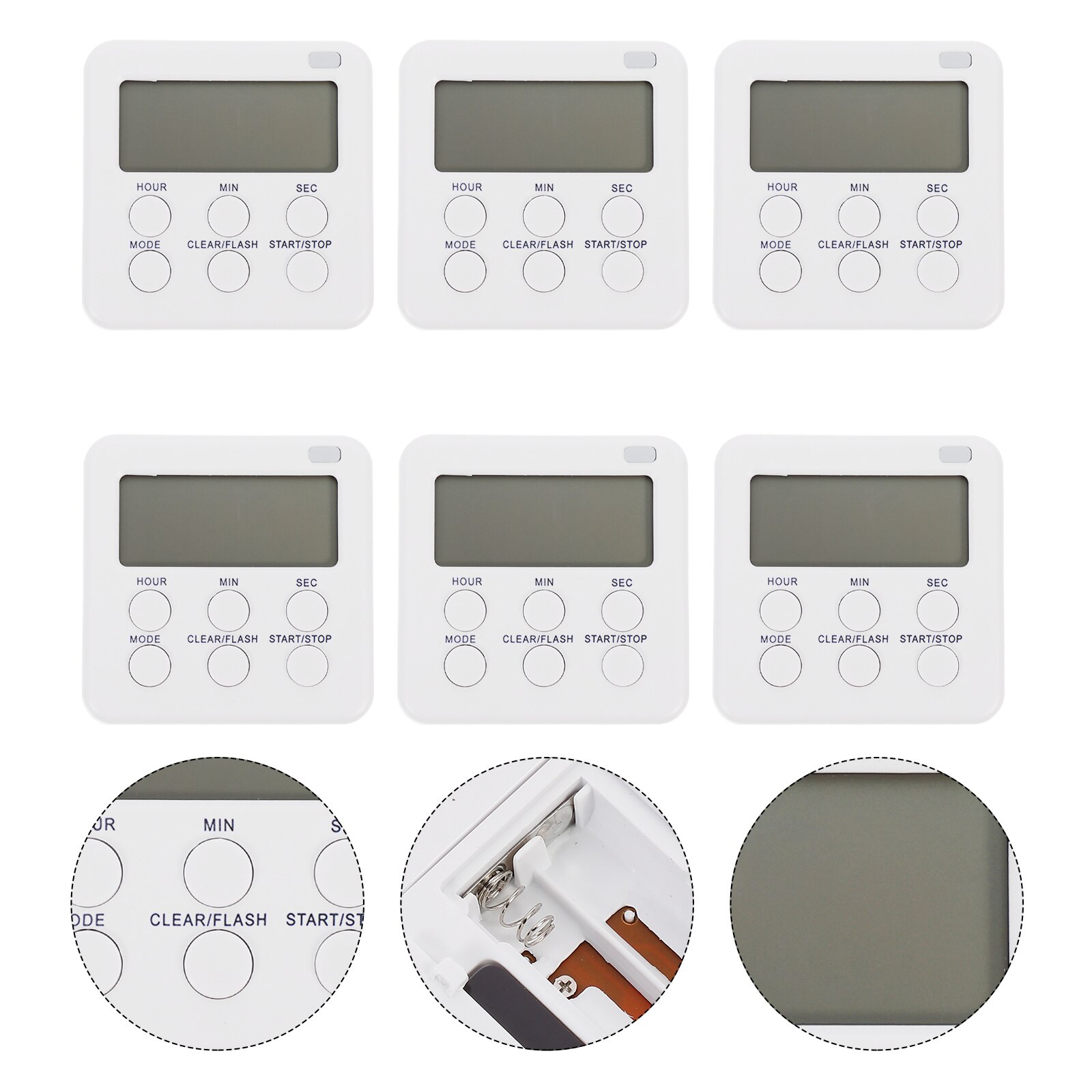 6Pcs Digital Kitchen Timers Clock and Silent Timer... – Grandado