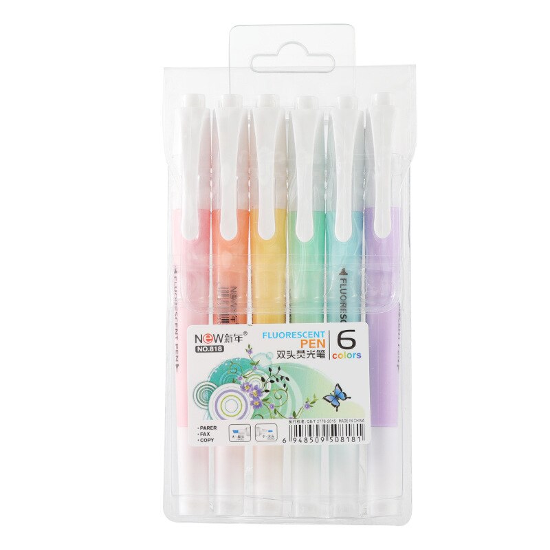 6-Kleur Markeerstift Set Voor Studenten Snoep Kleu... – Grandado