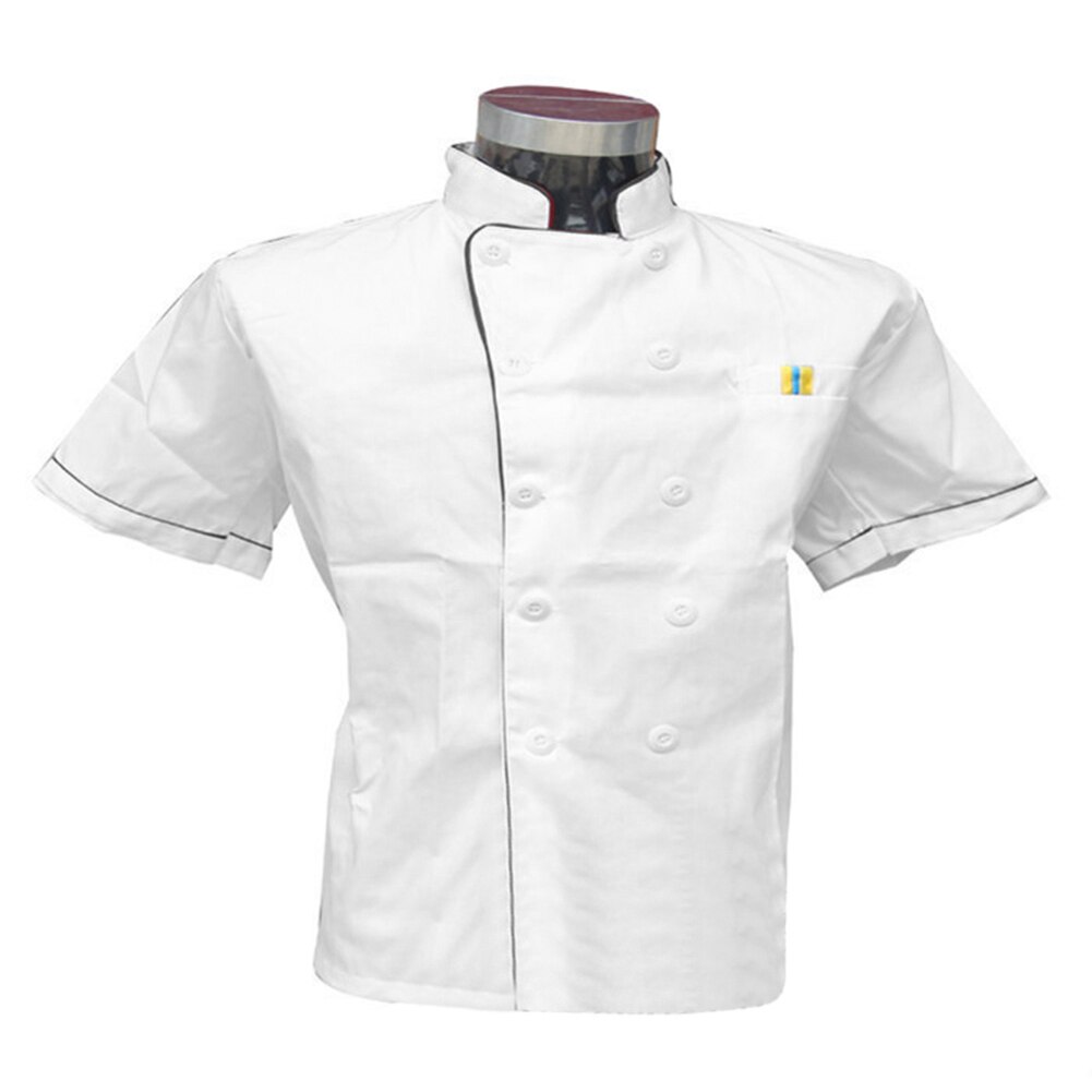 Men Short Sleeve Double-breasted Chef Waiter Work ... – Vicedeal