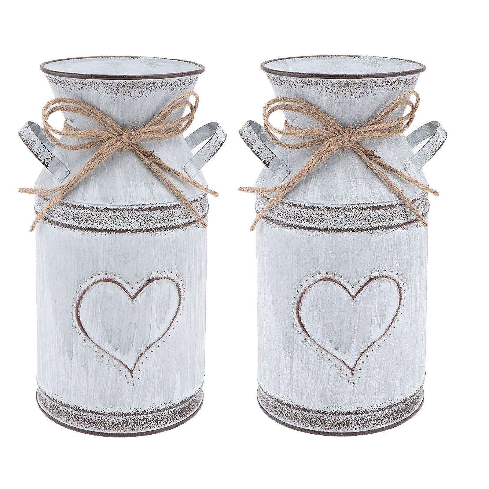 2Pc Rustieke Metalen Bloem Vaas, Shabby Chic Vinta... – Grandado