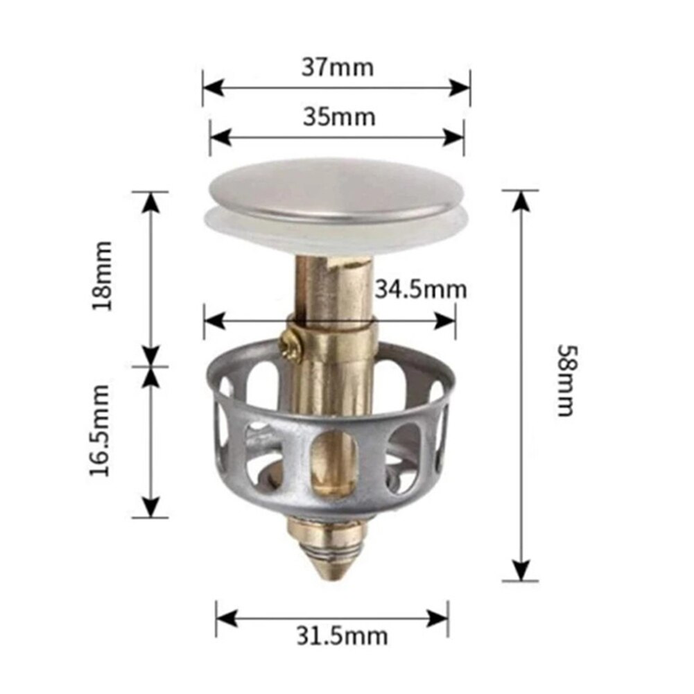 Stainless Steel Push-Type Bounce Core Wash Basin D... – Grandado