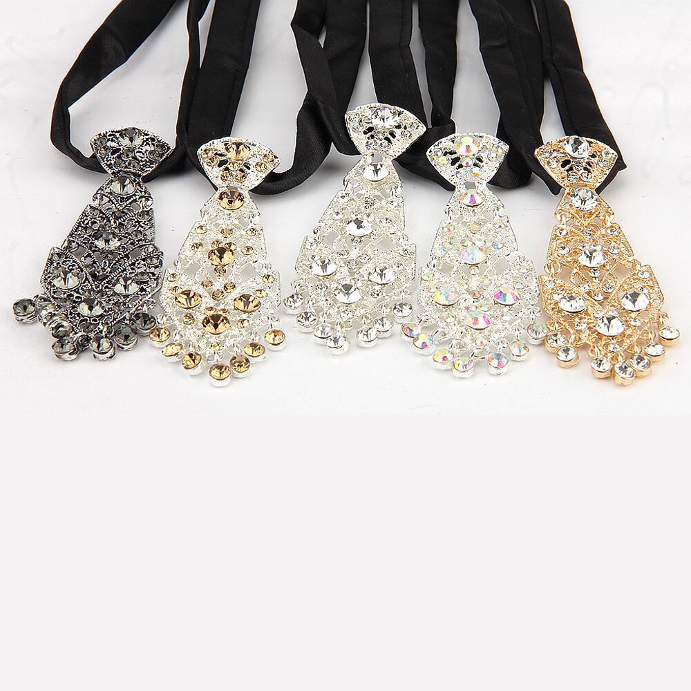 Luxury Rhinestone Necktie Adjustable Ribbon Women ... – Vicedeal